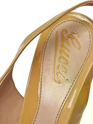 Gucci 130mm Patent-leather Platform Sandals - Yellow