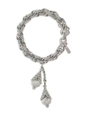 MONET 1970s -tone Plated Snake Chain Bracelet - Silver