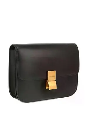 Celine Classic Box Leather Shoulder Bag - Black