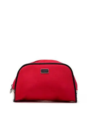 Burberry Nova Check Trimmed Canvas Pouch - Red