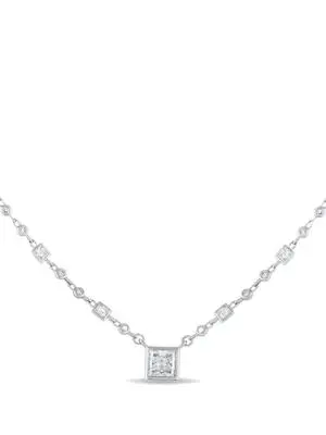 LB EXCLUSIVE 18k White Gold Diamond Princess Necklace - Silver