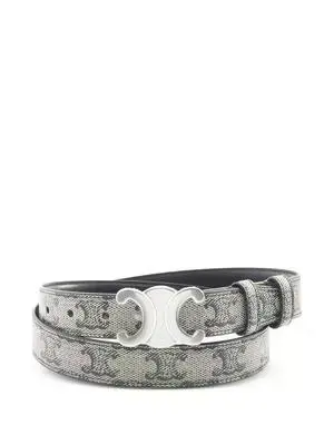 Celine 2000s Triomphe Buckle Belt - Neutrals