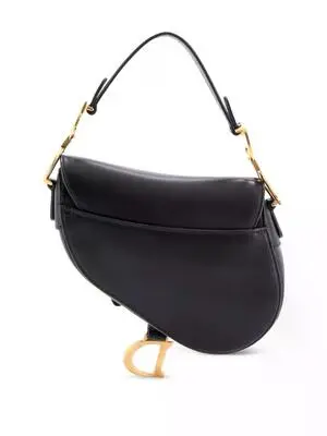 Dior Saddle Handbag Leather Mini Shoulder Bag - Black