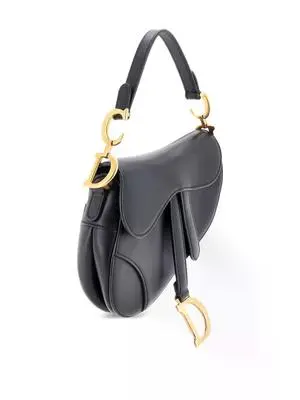 Dior Saddle Handbag Leather Mini Shoulder Bag - Black