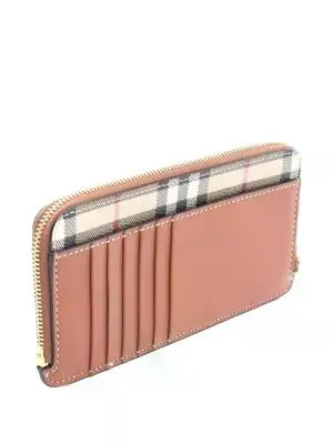 Burberry Checked Leather Card Case - Brown