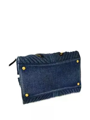 Miu Miu 2010s Quilted Denim Biker Handbag