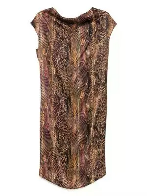 Saint Laurent Snake-print Dress - Brown