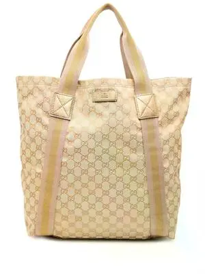 Gucci Gg Canvas Web Tote Bag