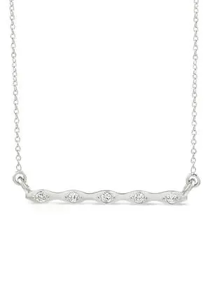 LB EXCLUSIVE 14k White Gold Diamond Pendant Necklace - Silver