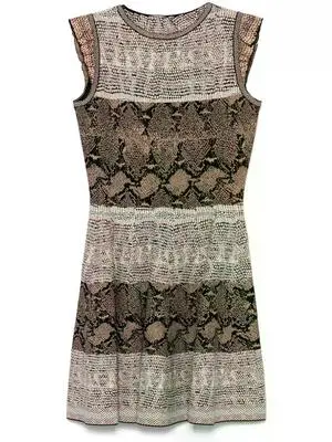 Alexander McQueen Snakeskin-print Knit Dress