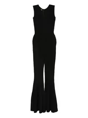 JEAN PAUL GAULTIER 2000s Ribbed Flare Jumpsuit - Black