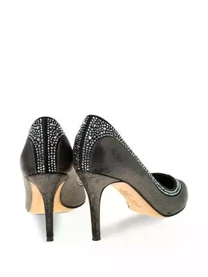 GINA 85mm Leather Pumps With Crystal Embellishment