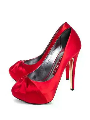 GINA 130mm Satin Platform Pumps