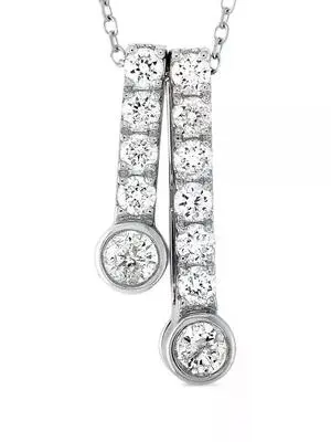 LB EXCLUSIVE 14k White Gold Diamond Bar Necklace - Silver