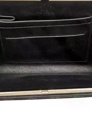 LOUIS VUITTON 2001 Monogram Satin Ange Pm Handbag - Black