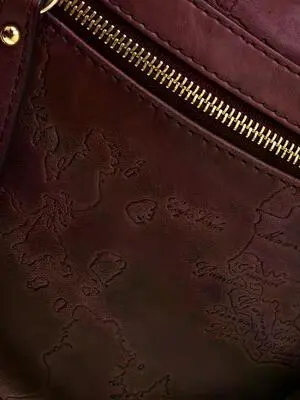 ALVIERO MARTINI 1° CLASSE Map-print Leather Shoulder Bag