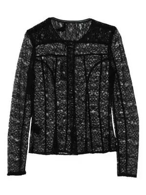 ALEXANDER WANG Leather-trim Lace T-shirt