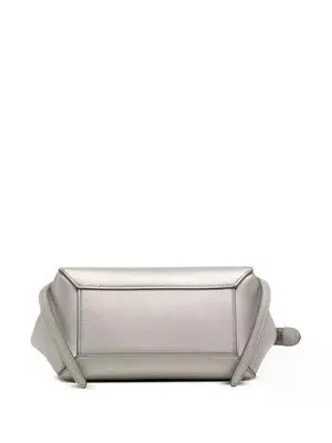 Celine 2018 Nano Laminated Calfskin Belt Bag Satchel - Silver