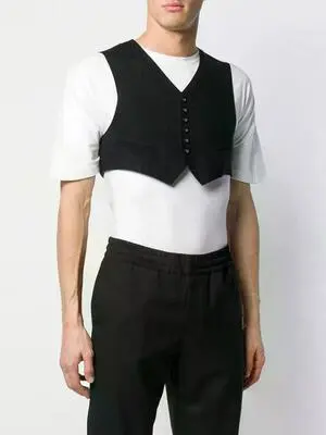JEAN PAUL GAULTIER Hemp Blend Cropped Waistcoat