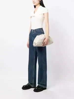 Bottega Veneta Gathered Detailing Clutch - Neutrals
