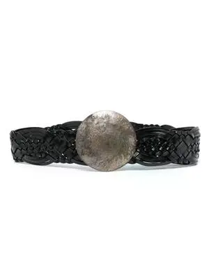 Gianfranco Ferre Interwoven Leather Belt - Black