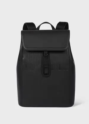 Paul Smith Leather 'shadow Stripe' Backpack