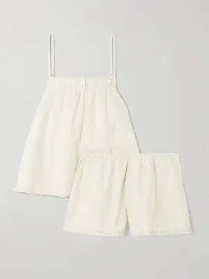 DEIJI STUDIOS Checked Cotton-poplin Camisole And Shorts Set