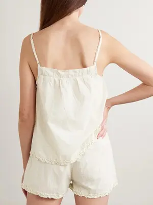 DEIJI STUDIOS Checked Cotton-poplin Camisole And Shorts Set