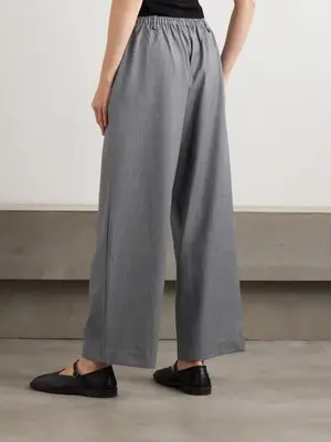 DEIJI STUDIOS Belted Pinstriped Wool Pants