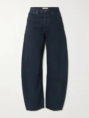AGOLDE Luna Pieced High-waist Tapered Jeans - Blue