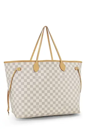 LOUIS VUITTON Damier Azur Neverfull Nm Tote - Pink