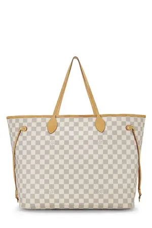 LOUIS VUITTON Damier Azur Neverfull Nm Tote - Pink