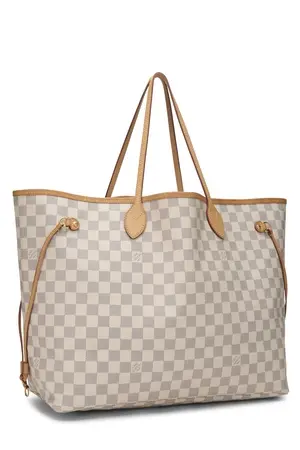LOUIS VUITTON Damier Azur Neverfull Nm Tote - Pink