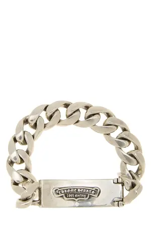 Chrome Hearts Sterling Floral Heart Id Bracelet