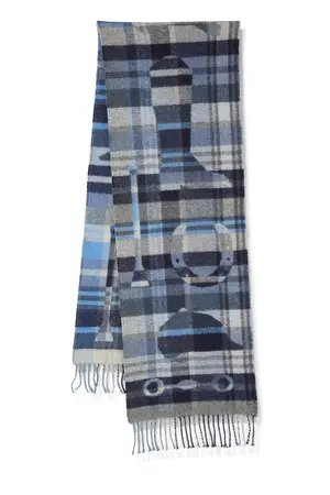 Hermès Cashmere Fringe Scarf - Blue