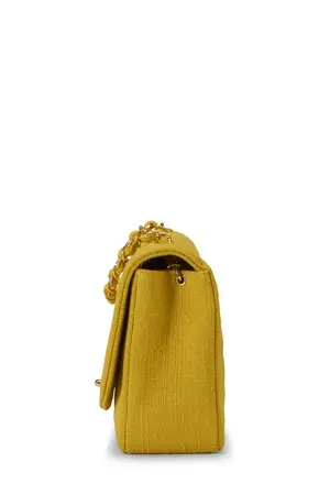 Chanel Quilted Linen Classic Flap Bag - Yellow
