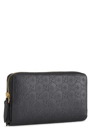 Gucci Embossed Bee Zip Around Wallet