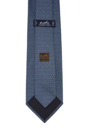 Hermès Jacquard Neck Tie - Blue