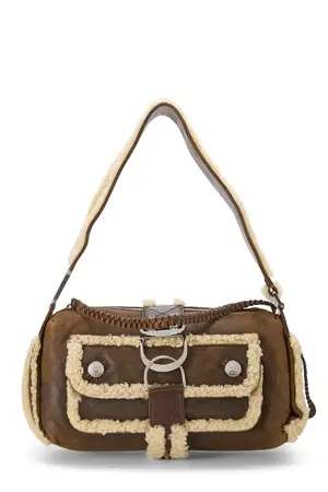 Dior Shearling "remove Before Flight" Shoulder Bag - Brown