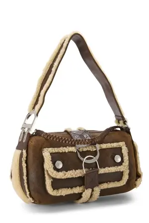 Dior Shearling "remove Before Flight" Shoulder Bag - Brown