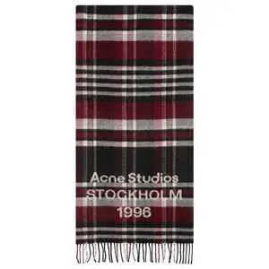 Acne Studios Venus Check Scarf Black/burgundy