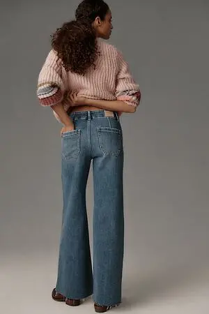 Paige Anessa High-rise Wide-leg Jeans - Bookshelf