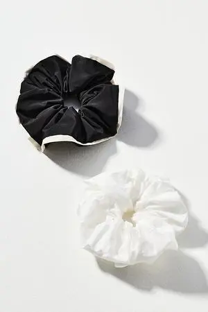 Anthropologie Nylon Scrunchies Set Of 2 - Black