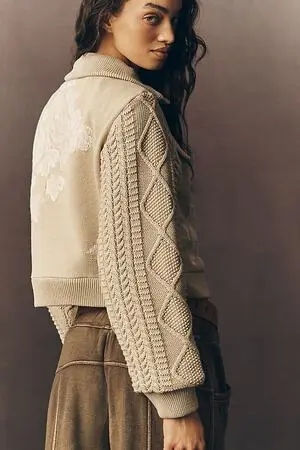Anthropologie Sweater Knit Trim Jacket