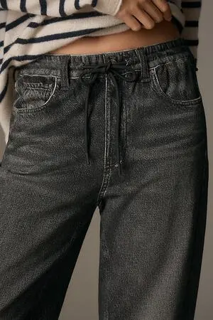Rag & Bone Miramar High-rise Wide-leg Drawstring Jeans - Black