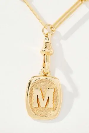 Anthropologie Monogram Pendant Necklace - M