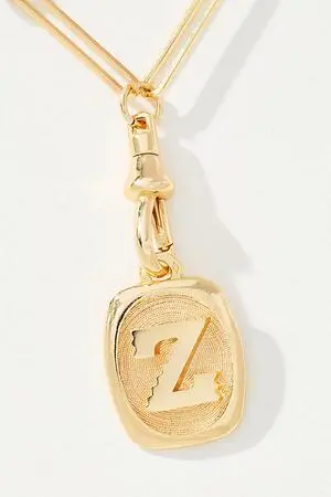 Anthropologie Linked Chain Monogram Pendant Necklace - Z