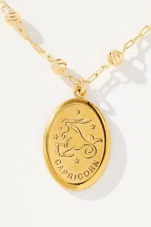 Anthropologie Delicate Zodiac Pendant Necklace - Capricorn