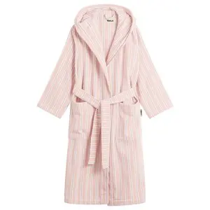 TEKLA Terry Hooded Bathrobe - Candy Stripes