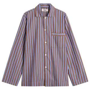 TEKLA Sleep Shirt - Chestnut Stripes
